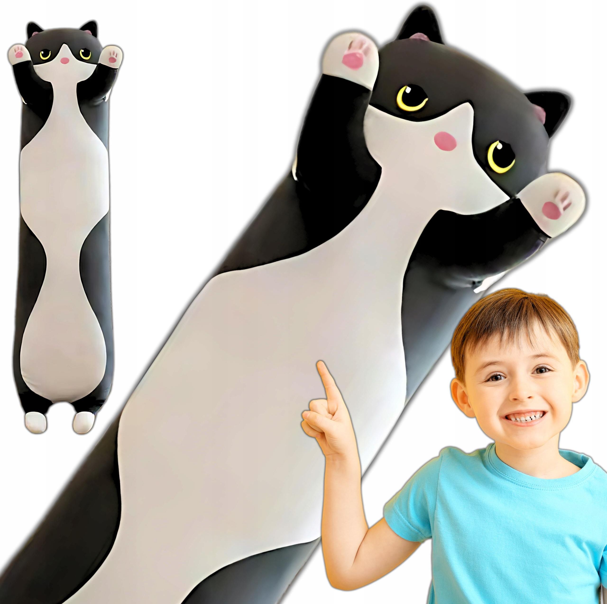 Maskotka Kot Czarny Dla Dzieci Czarno Biały Poduszka Przytulanka 70Cm ...