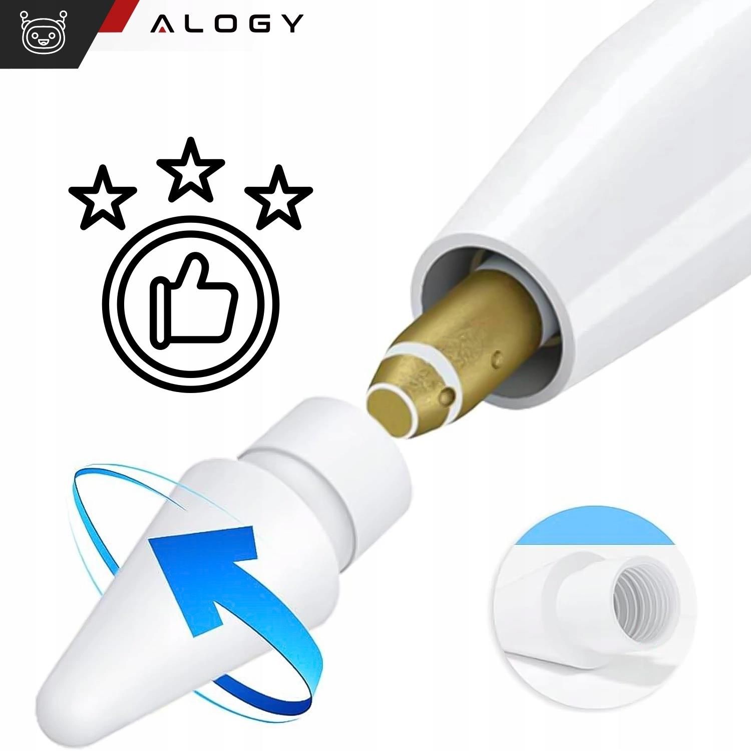 Alogy Końcówka Wkład Wymienny Tip Do Rysika 2H 2B 4Szt Apple Pencil 12 ...