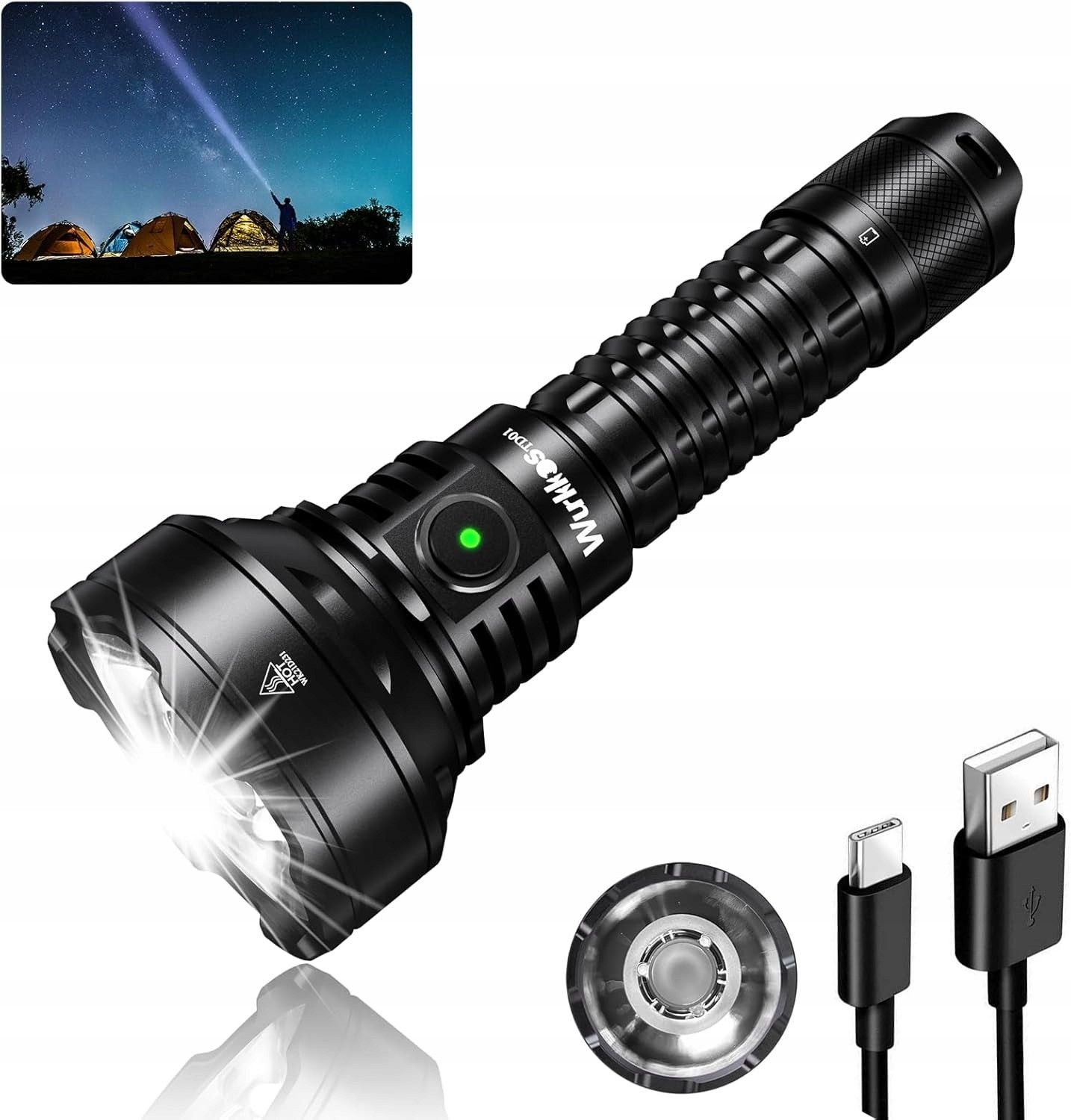 Latarka Wurkkos Td01 Latarka Taktyczna Led 2000Lm 1039M Zasięg Ip68 Usb ...