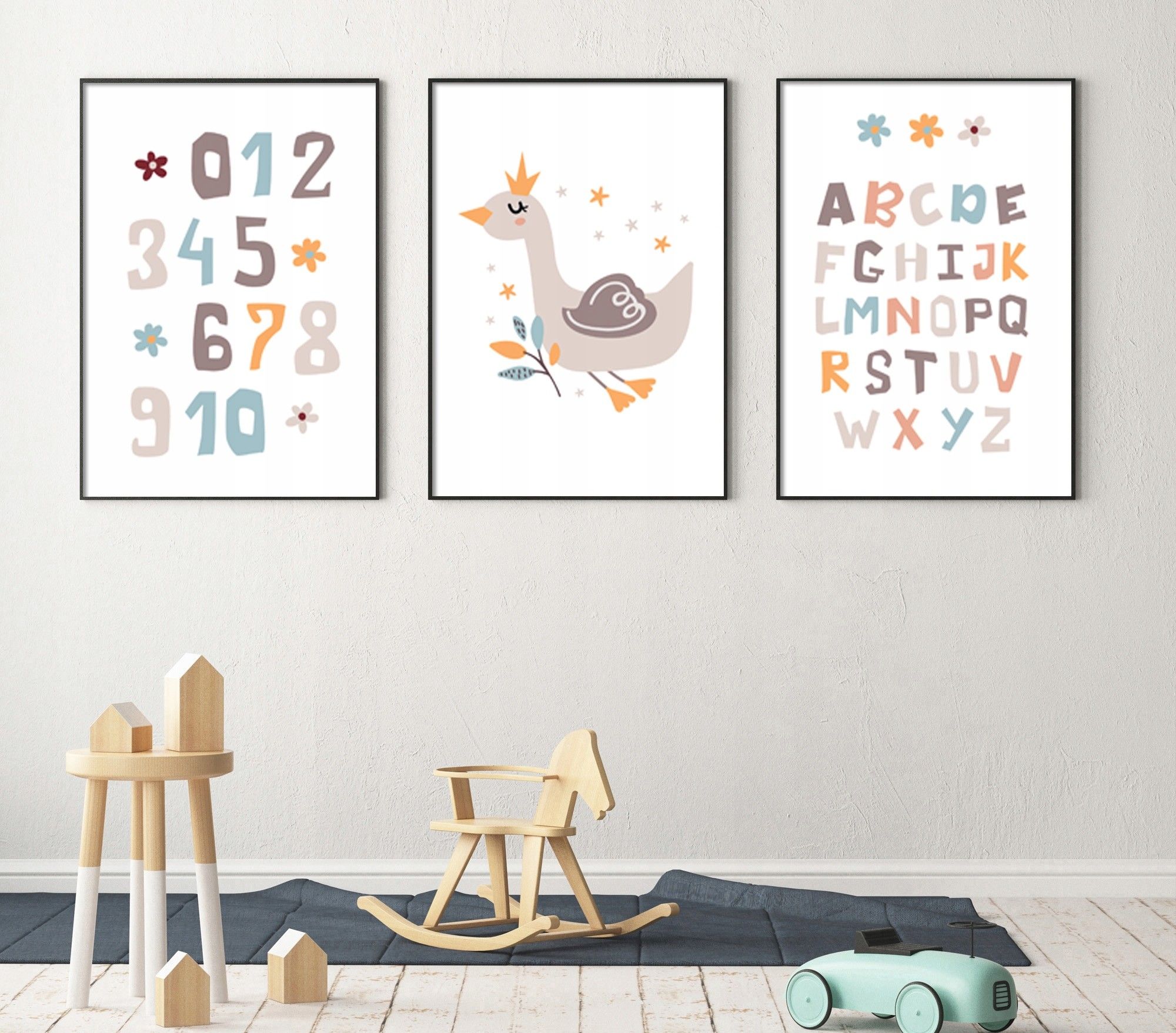 Plakaty edukacyjne ABC — cyfry i obrazki dla dzieci do przedszkola, 40 ...