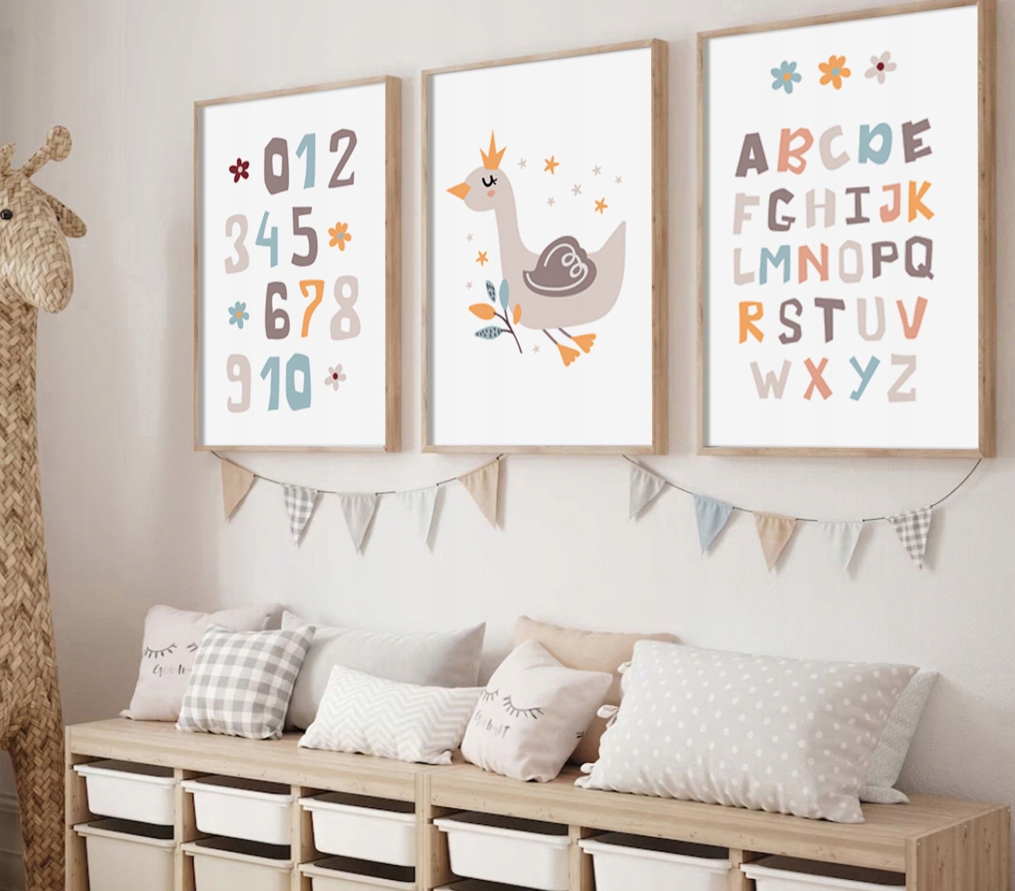 Plakaty edukacyjne ABC — cyfry i obrazki dla dzieci do przedszkola, 40 ...