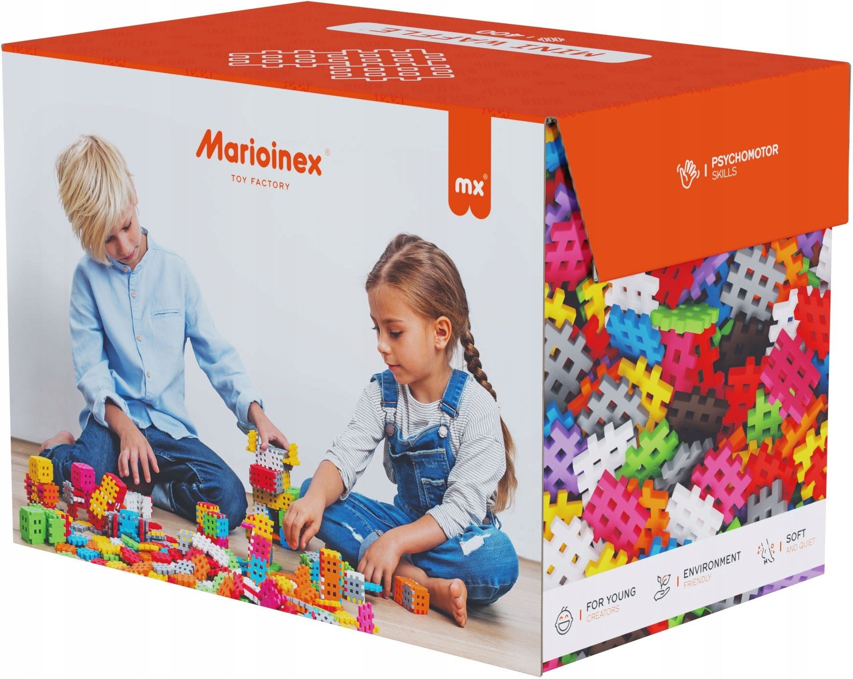 Marioinex Waffle Mini 400 el Klocki Konstrukcyjne Kreatywne 3+, 3,5x3,5 ...
