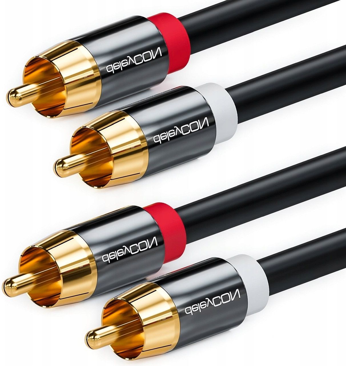 Deleycon Kabel Cinch Stereo Rca 1M 2 Wtyki Do Zestawu Hi Fi Czarny ...