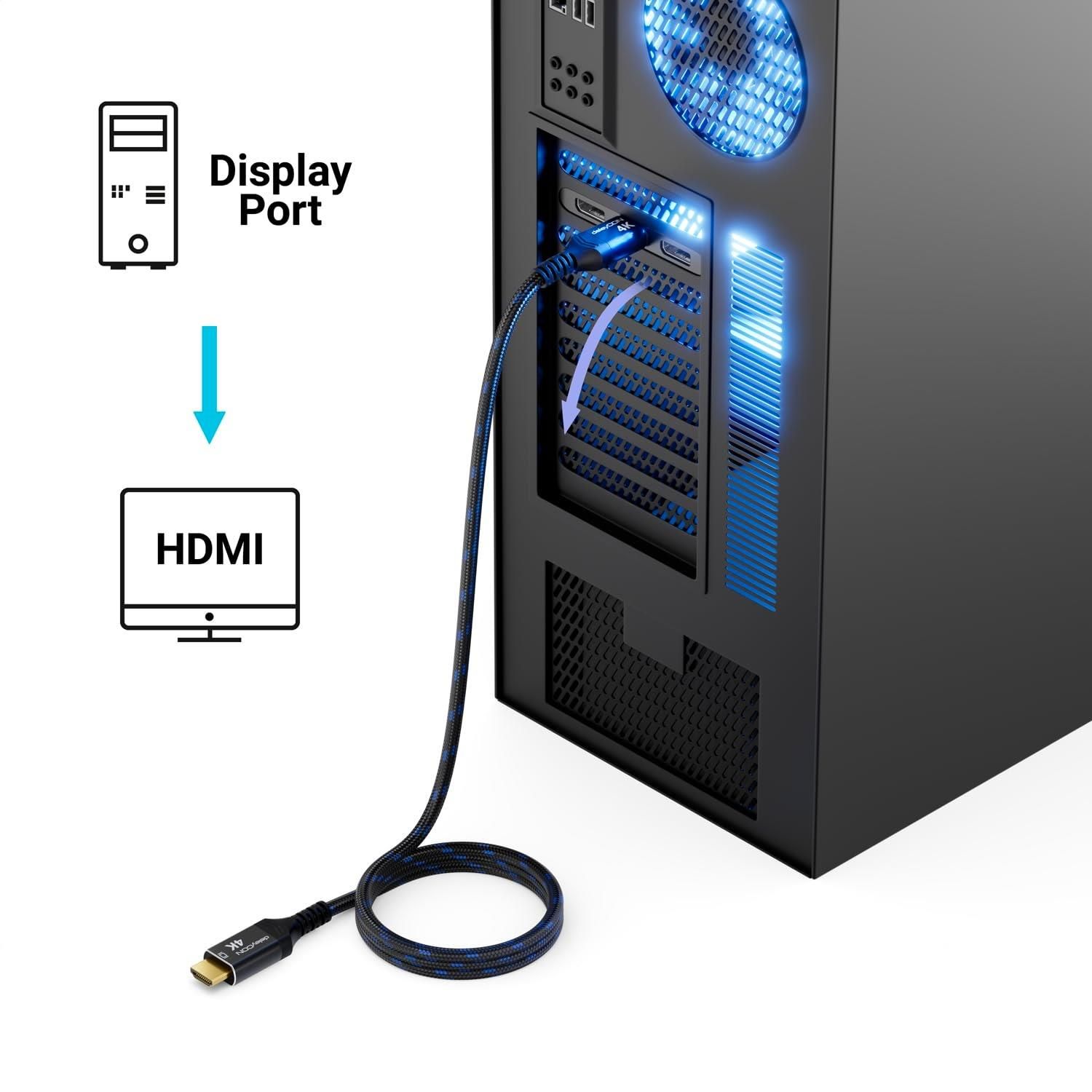 Deleycon Kabel Displayport Na Hdmi 4K 0,5M Aluminiowy Nylonowy - Opinie ...