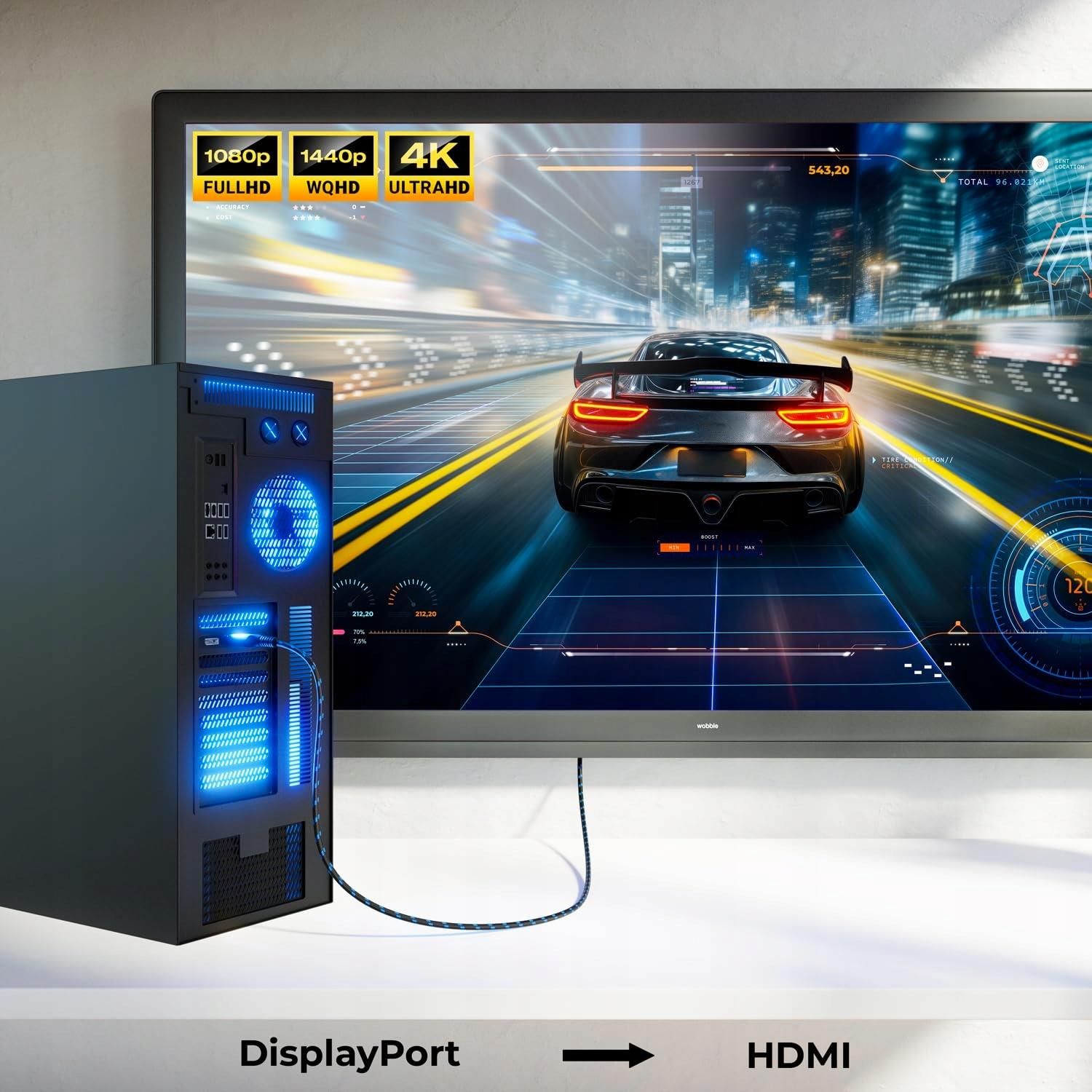 Deleycon Kabel Displayport Na Hdmi 4K 0,5M Aluminiowy Nylonowy - Opinie ...