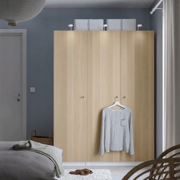 IKEA Szafa Uchylna PAX FORSAND 150x201.2x60 cm Biały dąb bejcowany na ...