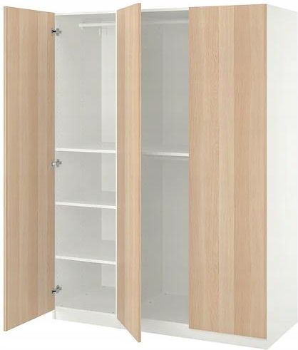 IKEA Szafa Uchylna PAX FORSAND 150x201.2x60 cm Biały dąb bejcowany na ...