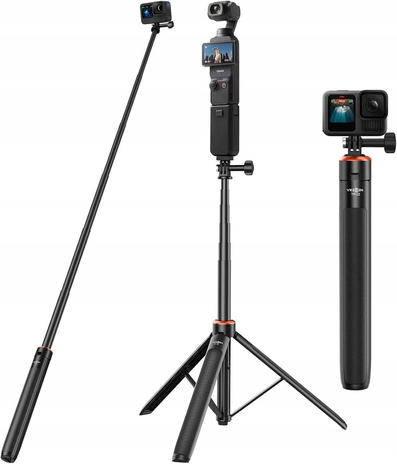 Statyw Vrig Teleskopowy selfie stick 136 cm z wbudowanym statywem 2w1 ...
