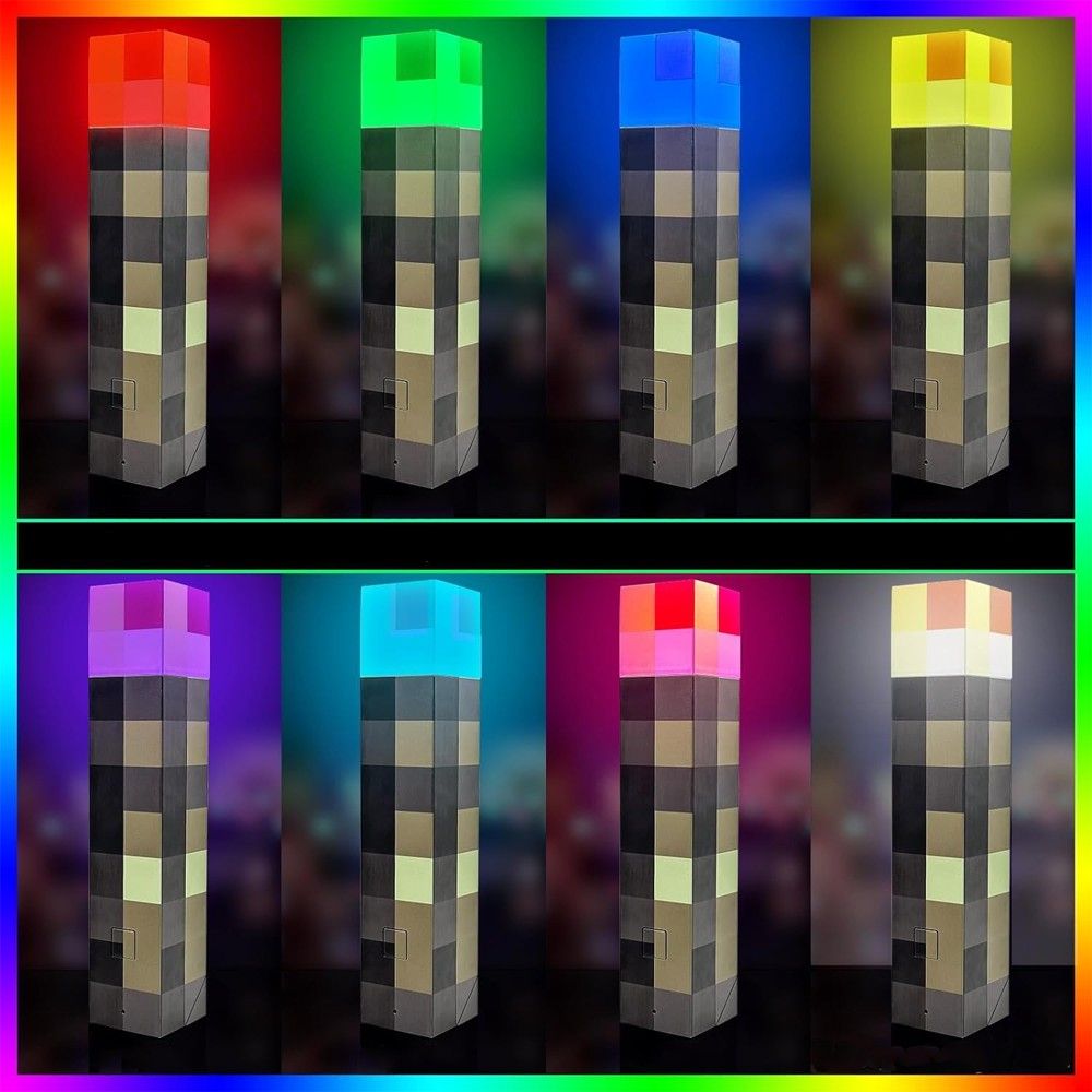 Lampka nocna pochodnia Minecraft Bedee wielokolorowa RGB USB wisząca ...