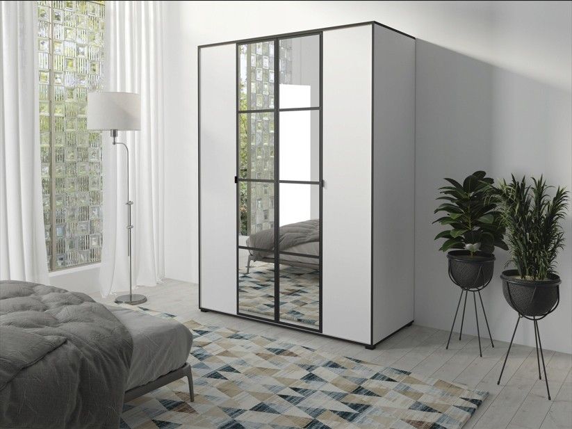 Jurek Meble Szafa Uchylna Oslo OS180 180x206x65 cm Biały mat Z Lustrem ...