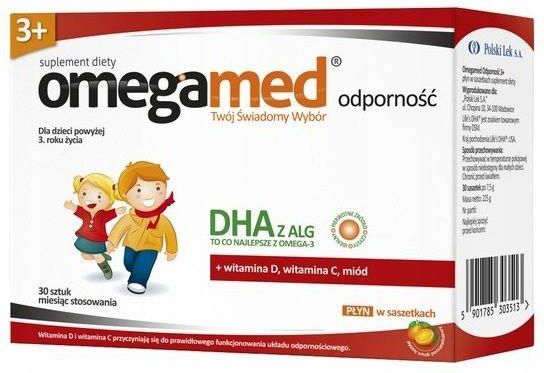 Suplement diety Omegamed Odporność, powyżej 3 roku życia, 30 saszetek ...
