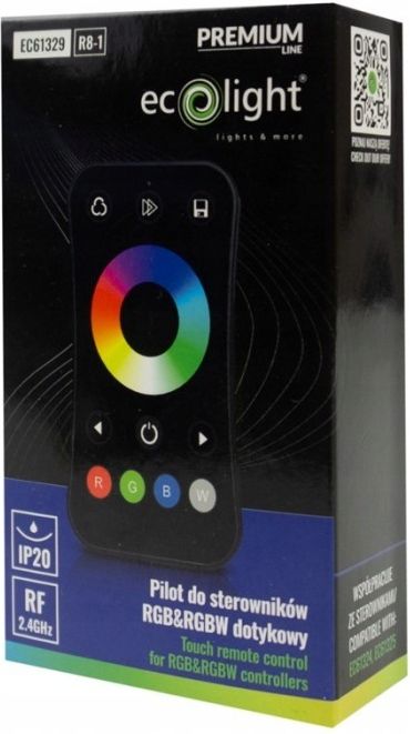 Ecolight Pilot dotykowy RF do taśm LED RGB/RGBW czarny (EC61329 ...