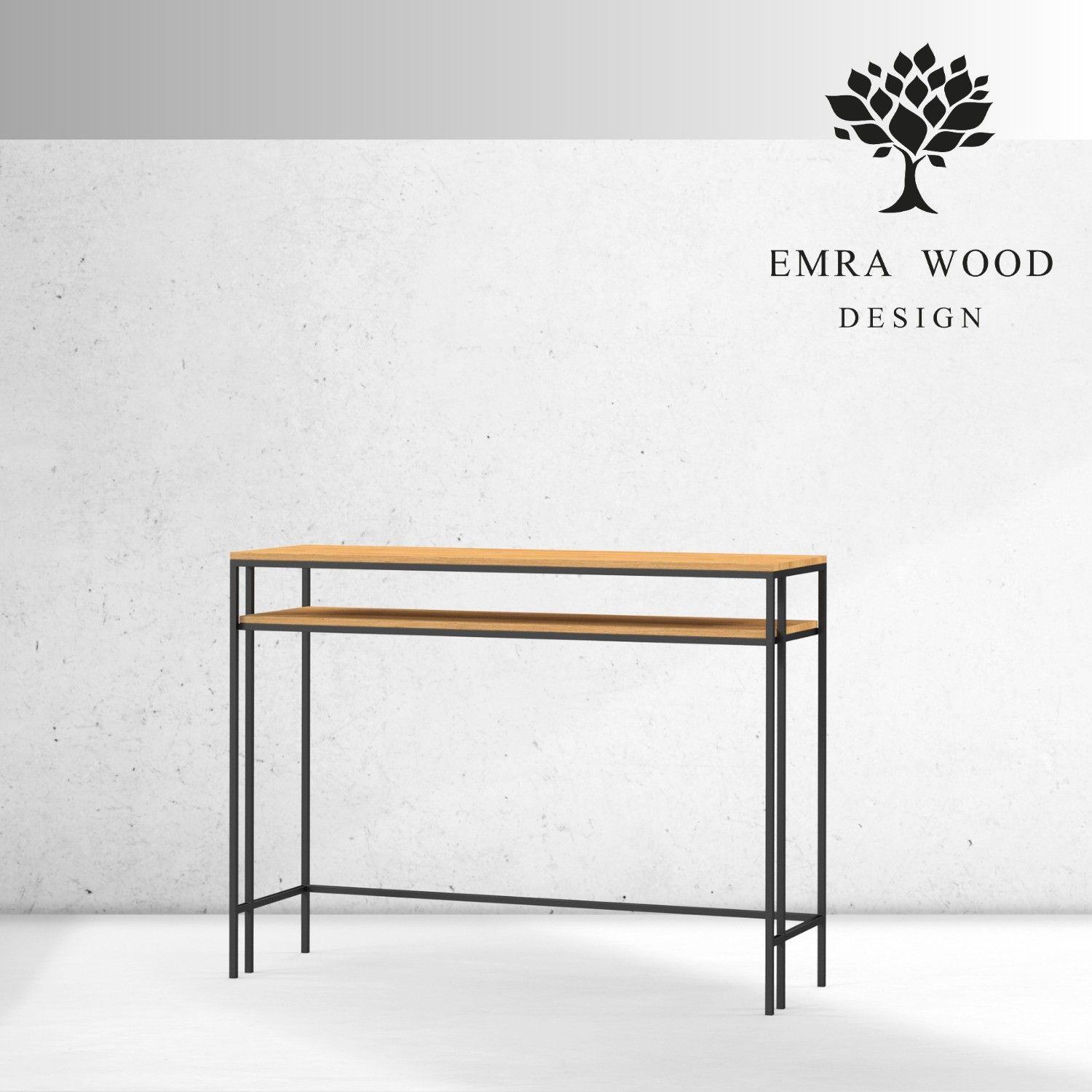 Konsola regałowa z drewna litego Dąb Olcha Jesion Emra Wood Design SKD ...