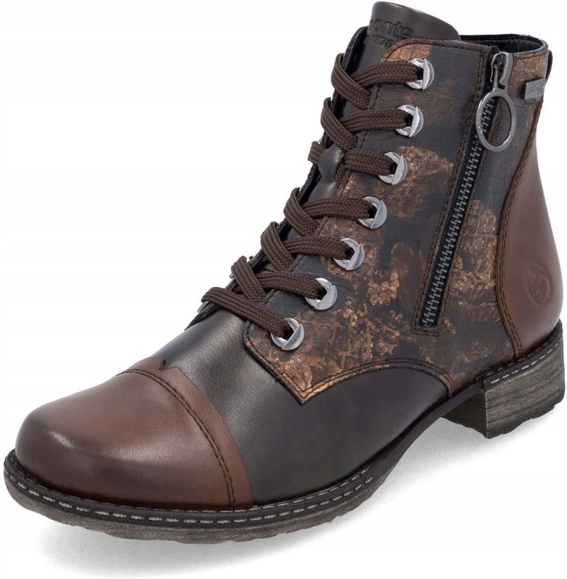 RIEKER - REMONTE buty, botki, trzewiki brązowe membrana TEX D4382 ...