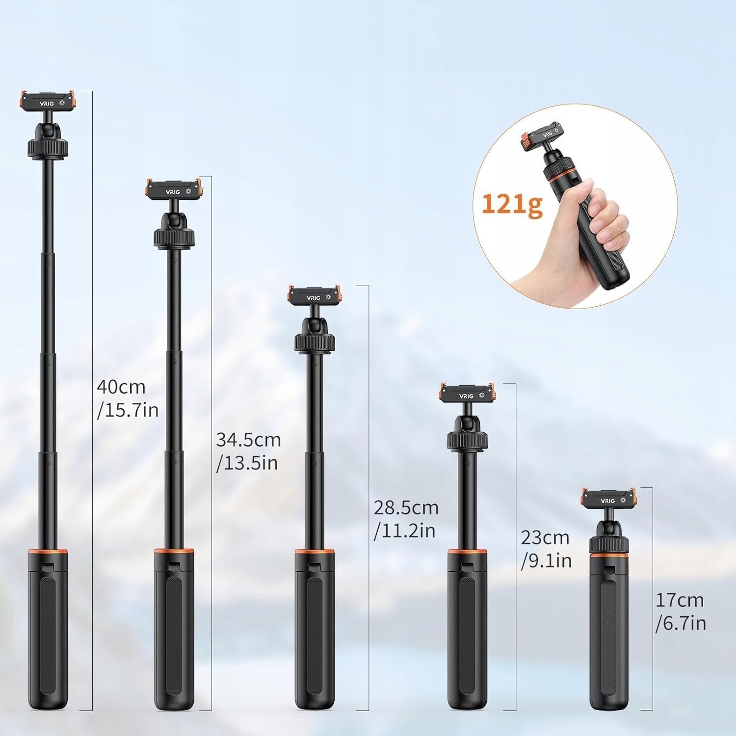 Magnetyczny statyw selfie stick Grip 3w1 do DJI Osmo Action 6 / Nano ...