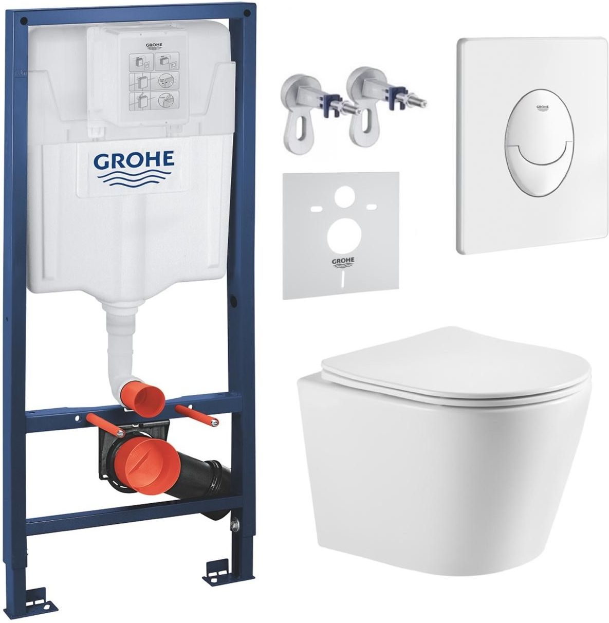 Zestaw podtynkowy ZESTAW WC STELAŻ GROHE + MISKA WC TORNADO ELANTA ...