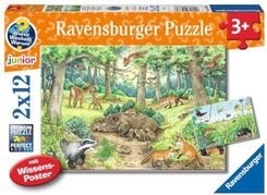 Ravensburger Kinderpuzzle 05673 Tiere Im Wald Und Auf Der Wiese 2X12 ...