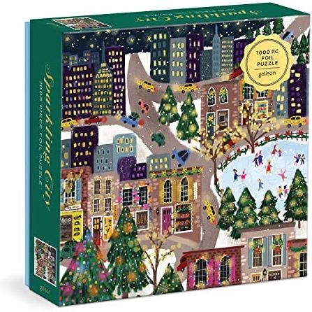 Galison Joy Laforme Sparkling City 1000 Piece Foil Puzzle In A Square ...