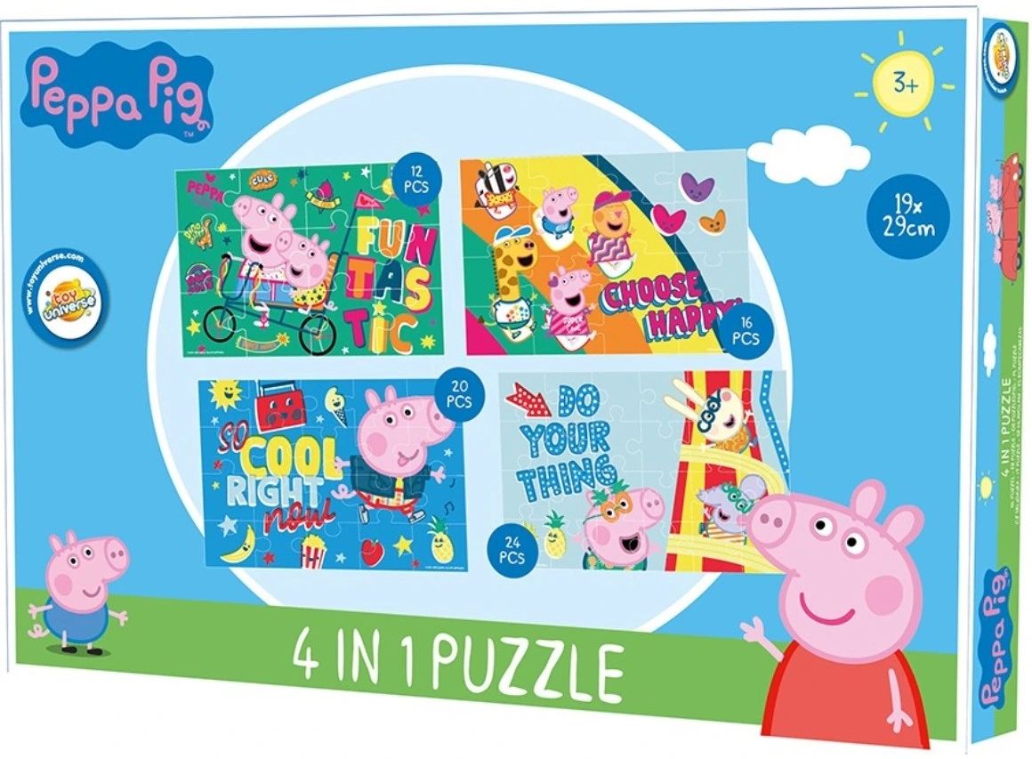 Puzzle Dla Dzieci 4W1 Świnka Peppa I Przyjaciele 19X29Cm - Ceny i ...
