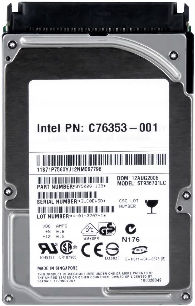 Dysk serwerowy Intel C76353-001 36.4GB 10K 8MB Scsi 2.5'' ST936701LC ...