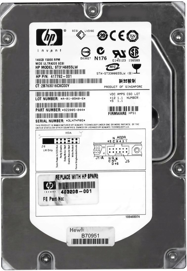 Dysk serwerowy Dysk serwerowy HP ST3146855LW 146GB 3.5 (417792001 ...