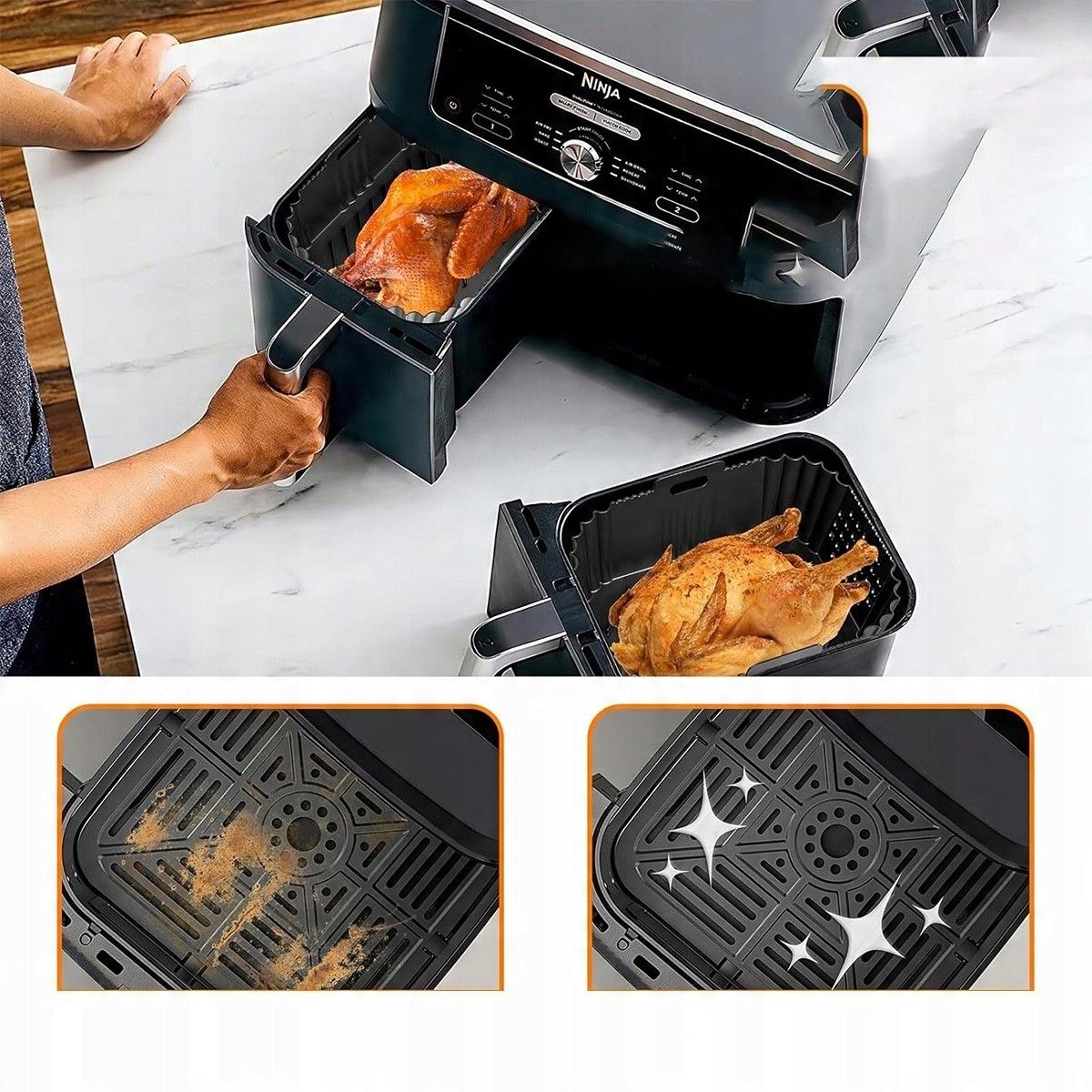 Kieszeń do pieczenia silikonowa do Airfryer Ninja Double Stack XL ...