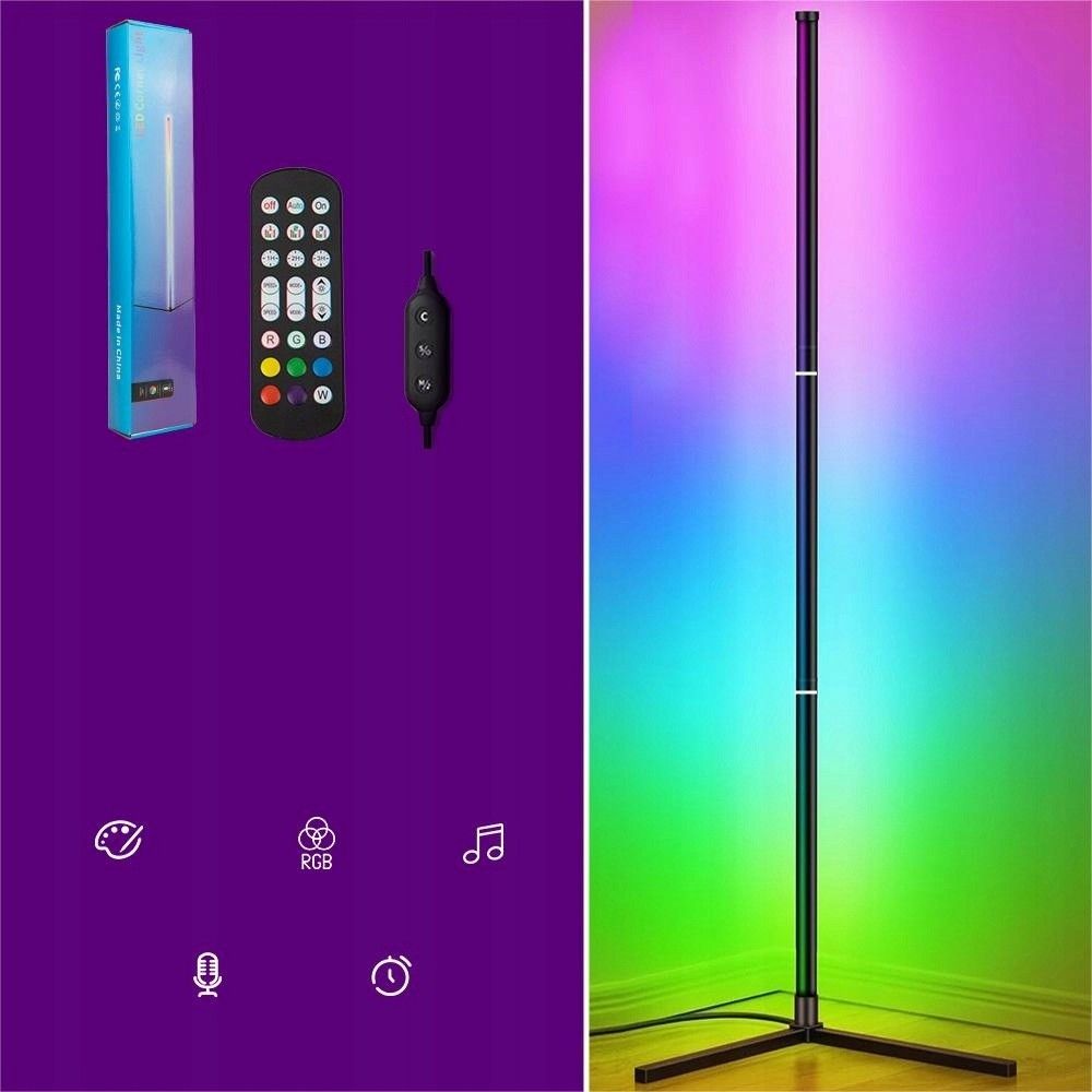 Lampa Lampa podłogowa stojąca LED RGB ściemnialna timer synchronizacja ...