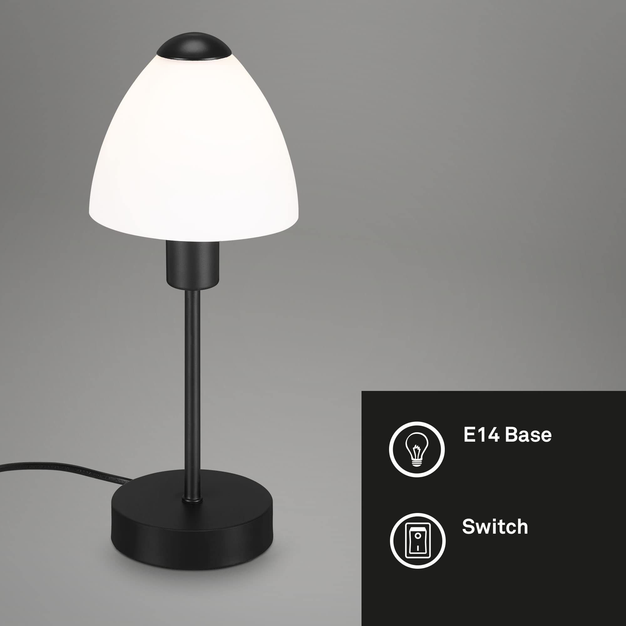 Lampa stołowa LED E14 Briloner czarna z przełącznikiem kablowym 7025015 ...