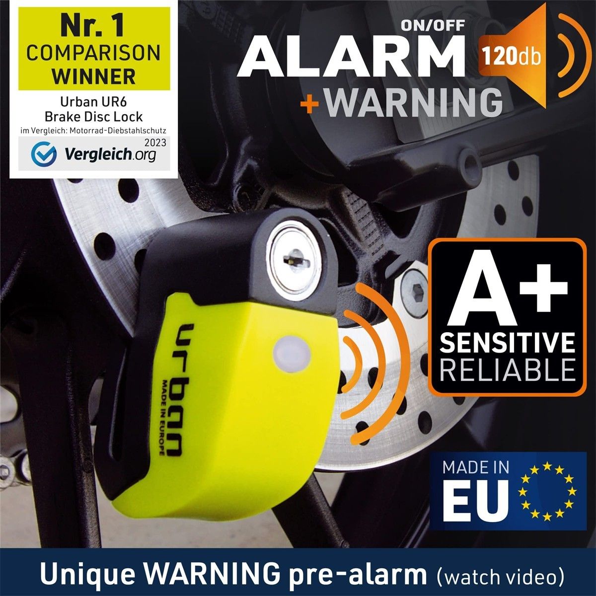 Urban Ur6 Blokada Dysku Z Alarmem Motocyklowy Alarm Przeciwkradzieżowy ...