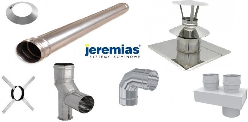 System kominkowy Jeremias zestaw kominowy 60/100 na 80/125 rozdzielny wyrzut spalin do kotłów ...