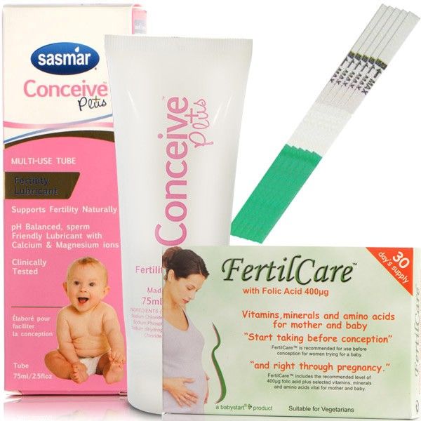 Sasmar Conceive Plus - Żel + Fertilcare + Test owulacyjny DONNA + 5 szt ...