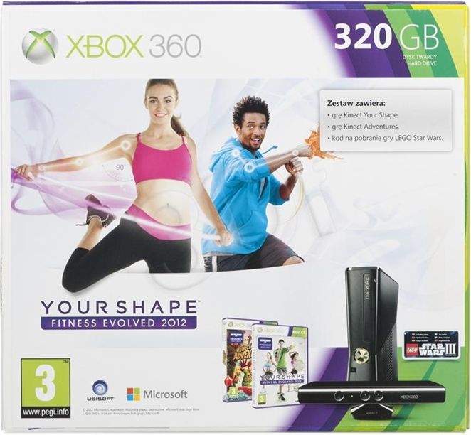 Microsoft Xbox 360 320GB + Kinect + Kinect Adventures + Lego Star Wars ...