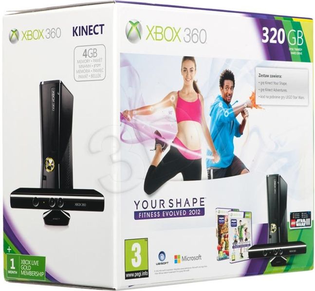 Microsoft Xbox 360 320GB + Kinect + Kinect Adventures + Lego Star Wars ...