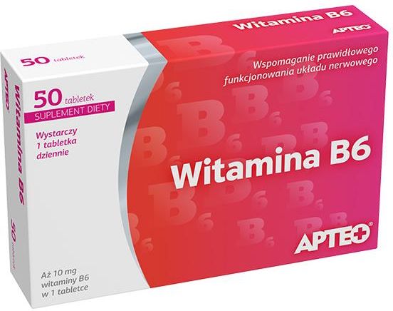 Apteo Witamina B6 50 Tabletek - Opinie i ceny na Ceneo.pl