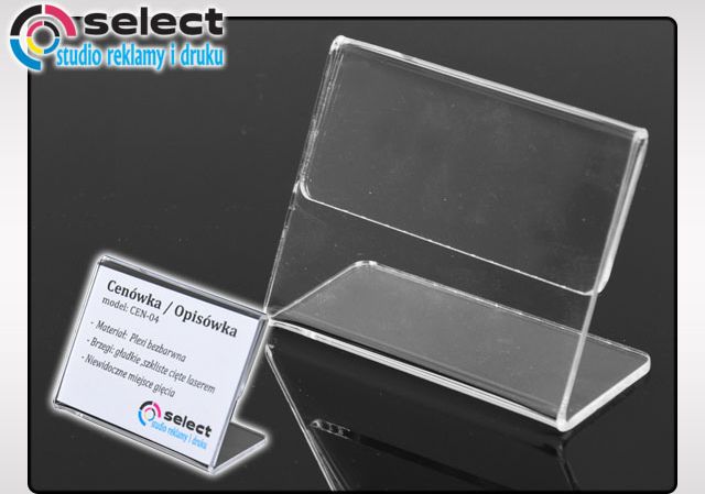 STOJAK NA CENĘ, OPIS, INFORMACJĘ -CENÓWKA 55x40mm z PLEXI - Ceny i ...