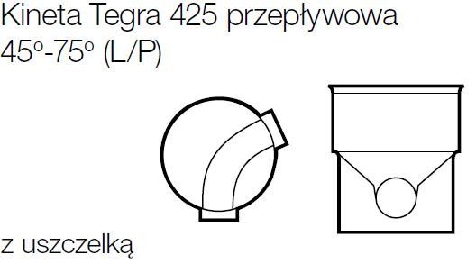 WAVIN Kineta Tegra 425 przepływowa 45-75 st. (L/P) z uszczelką 200/60 ...
