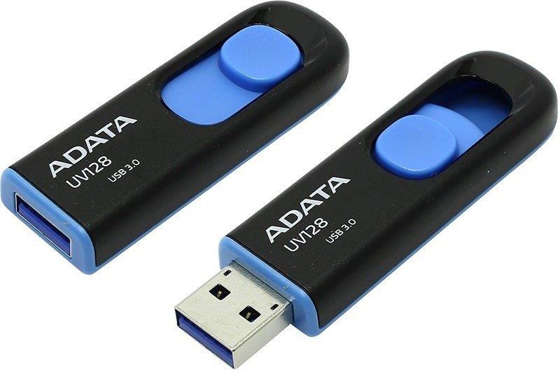 Pendrive Adata USB UV128 Classic 64GB Czarny/Niebieski (AUV12864GRBE ...