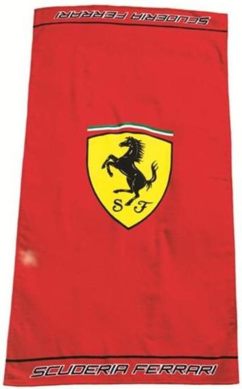 Ręcznik Velur 75X150 Ferrari Logo F33 Czerwony - Ceny i opinie - Ceneo.pl