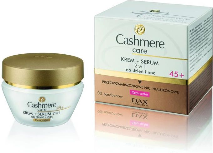 DAX COSMETICS Cashmere Care 45+ Krem + serum 2 w 1 na dzień i na noc do ...