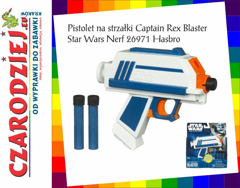 Pistolet na strzałki Captain Rex Blaster Star Wars Nerf 26971 Hasbro ...