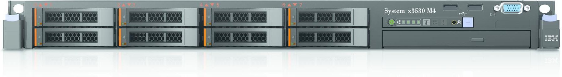 Serwer IBM X3530 M4, XEON 6C E5-2440 95W 2.4GHZ/1333MHZ/15MB, 1X 4GB, 0 ...