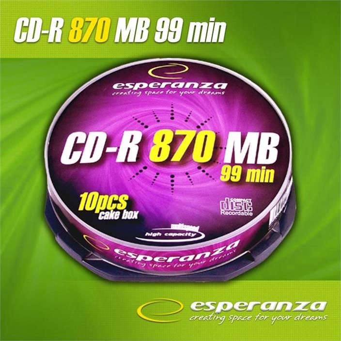 Nośnik danych Cd-R Esperanza 870Mb/99Min. Cake 10Szt. 52X (2053 ...