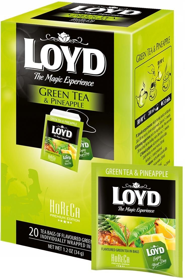 Herbata Loyd Tea zielona o smaku Ananasa 20x1,7g - Ceny i opinie - Ceneo.pl