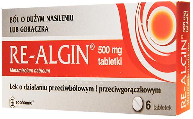 Leki przeciwbólowe Re-Algin 500mg 6 tabletek - Opinie i ceny na Ceneo.pl