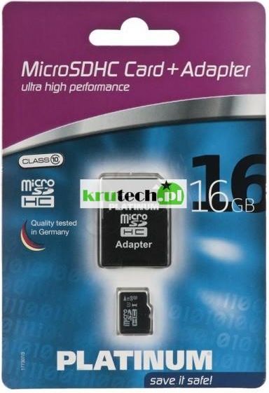 Karta pamięci do aparatu Platinum MICRO SD 16GB CLASS 10 (177331 ...