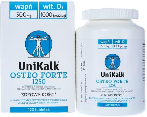 Unikalk Osteo Forte 1250 120 tabl - Opinie i ceny na Ceneo.pl