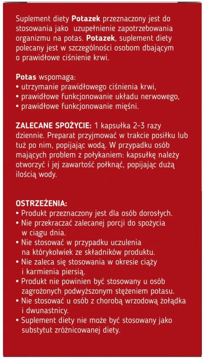 Potazek Chlorek Potasu 100kaps. - Opinie i ceny na Ceneo.pl