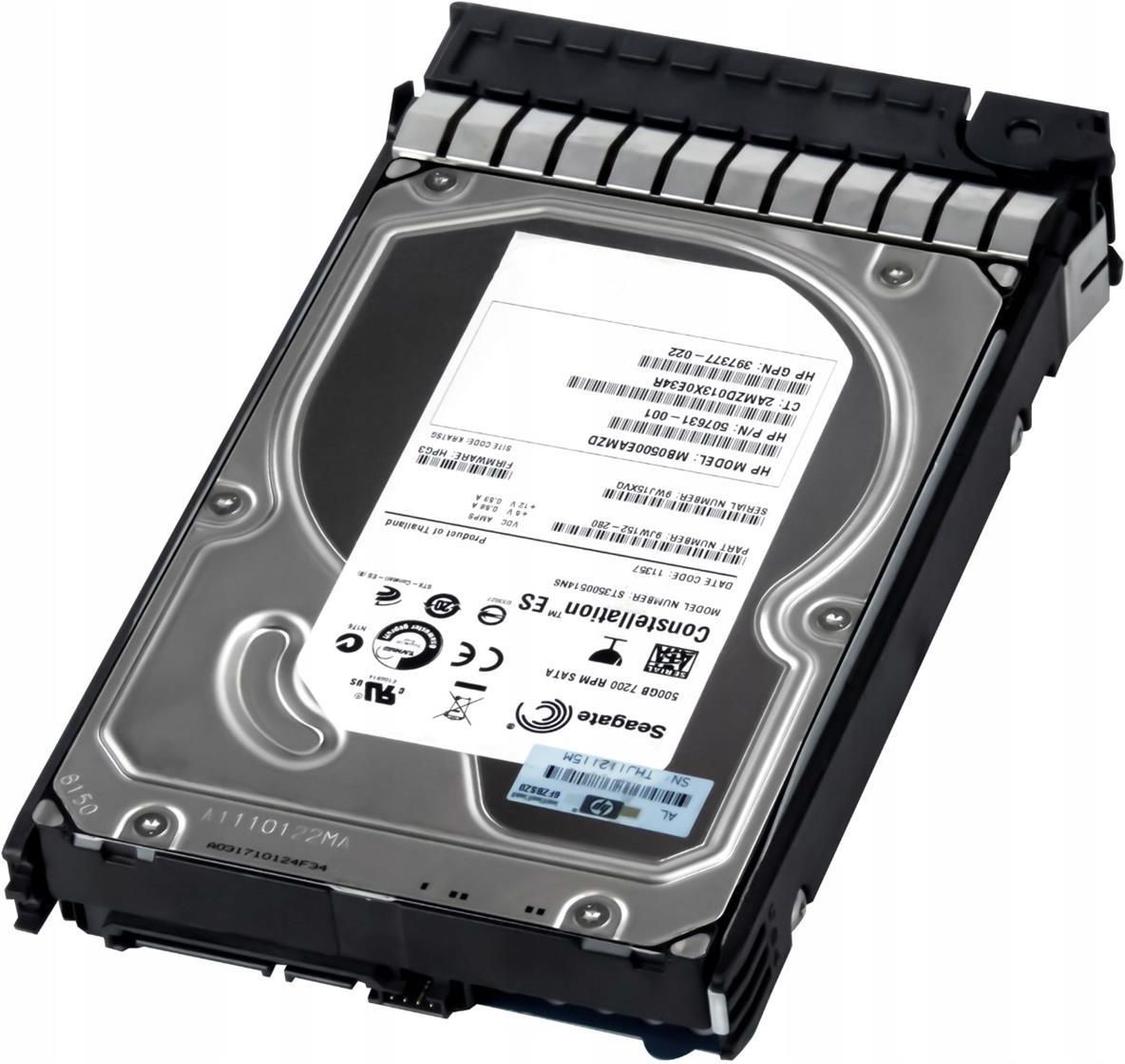 Dysk serwerowy HP 500GB 7,2K 3,5cala SATA 3Gbps Hot Plug (507631-001 ...