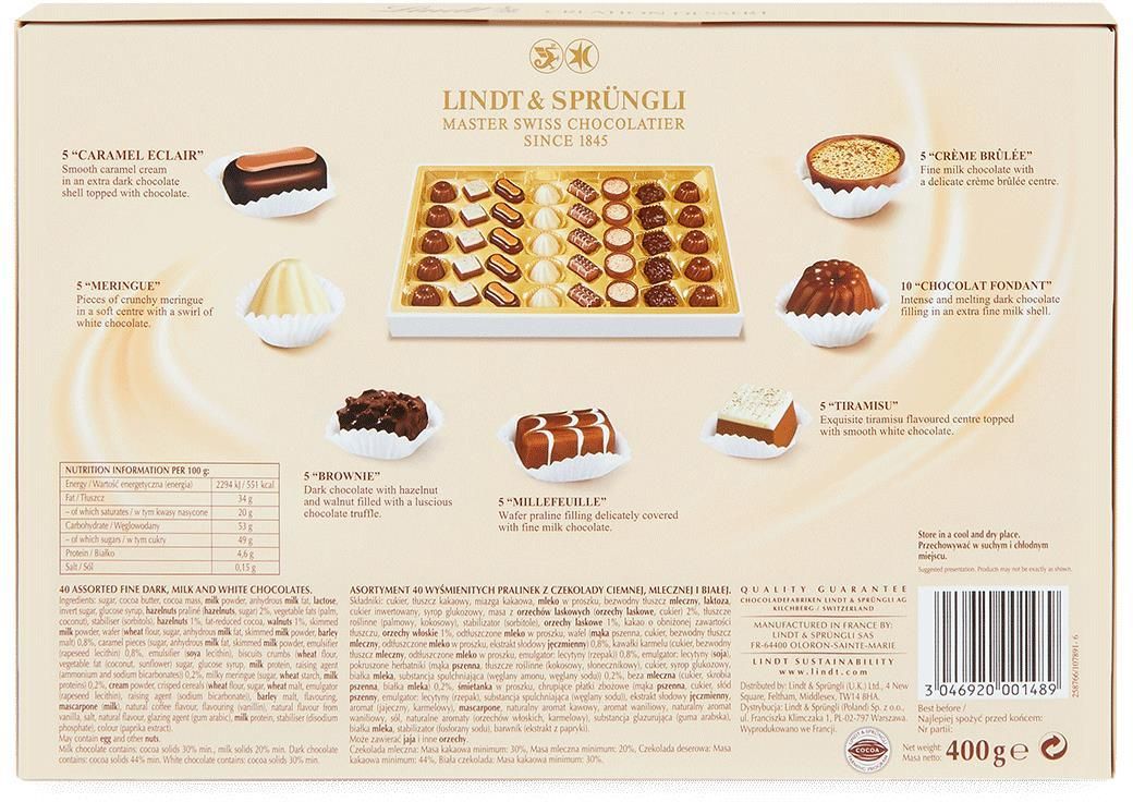 Lindt Praliny Szwajcarskie Creation Dessert Bombonierka 400G - Ceny i ...