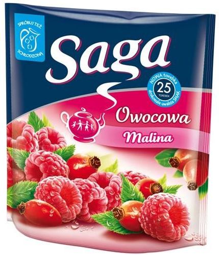 Herbata SAGA Herbata owocowa z maliną 25 torebek - Ceny i opinie - Ceneo.pl
